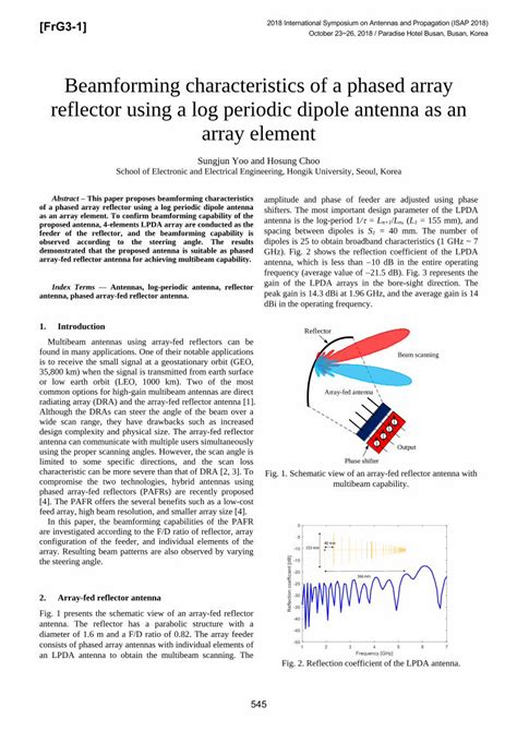 pdf beamforming characteristics of a phased array reflector · common options for high