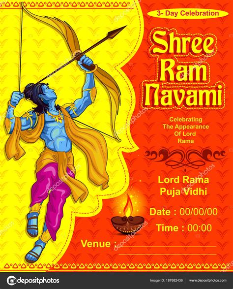 Illustration Lord Ram Navami Festival Poster Stock Vector Image By