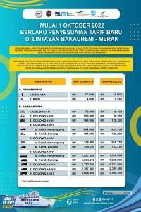 Tabel Daftar Tarif Terbaru Kapal Bakauheni Merak Lampung77