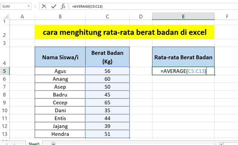 Cara Menghitung Rata Rata Berat Badan Di Excel Neicytekno
