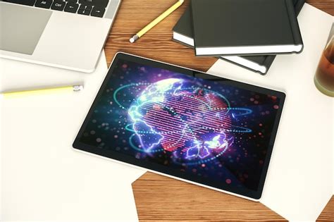 Premium Photo Abstract Digital World Map With Connections On Modern