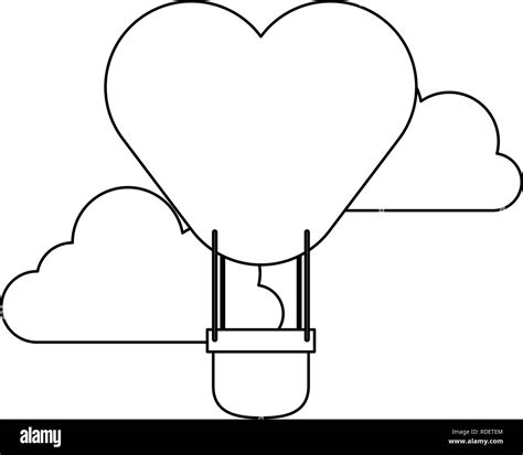 Hot Air Balloon Heart Shaped Stock Vector Image Art Alamy