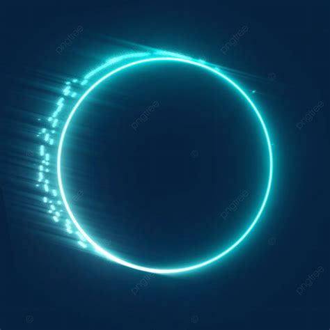 Blue Neon Border Light Circle Frame Neon Neon Border Border PNG