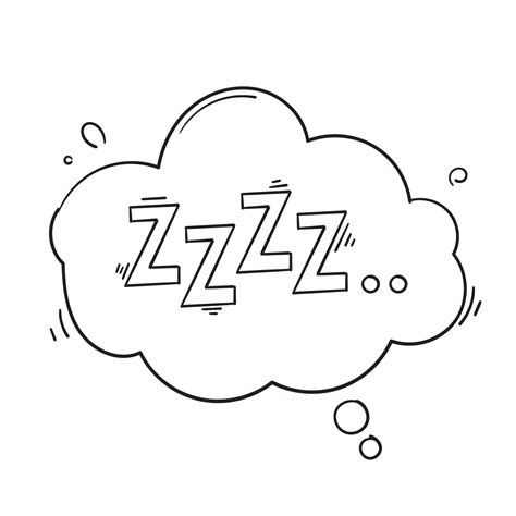 zzz sueño símbolo con ilustración con estilo de dibujo dibujado a mano