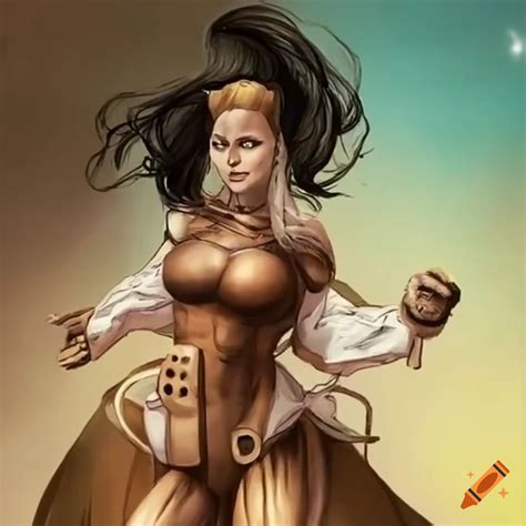 Illustration Of A Muscular Female Superhero