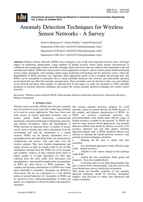 pdf a review on anomaly detection techniques for wireless sensor networks