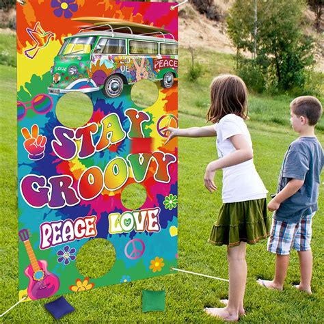 Serencatcher Tie Dye Groovy Toss Game Groovy Tie Dye Party Decorations