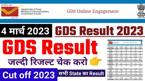 India Post Gds Result Gds Result Date Gds Cut Off Kab