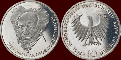 10 Mark GERMANY BRD 1988 D München Arthur Schopenhauer unz MA