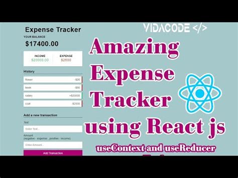 Amazing Expense Tracker Using React Js Usecontext And Usereducer Hook