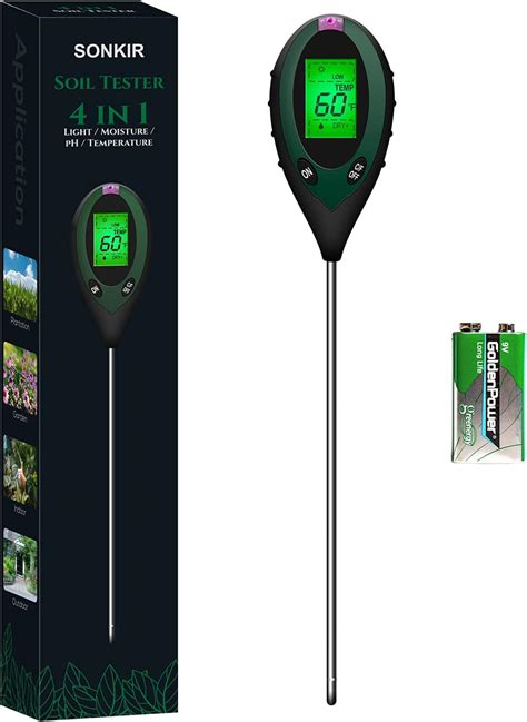 Sonkir Soil PH Meter 4 In 1 Soil Moisture Light PH Temperature Tester