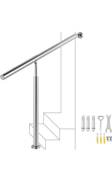 OUTDOOR STAIR RAILING Step Handrail Stainless Steel Rail 80x90cm Wall