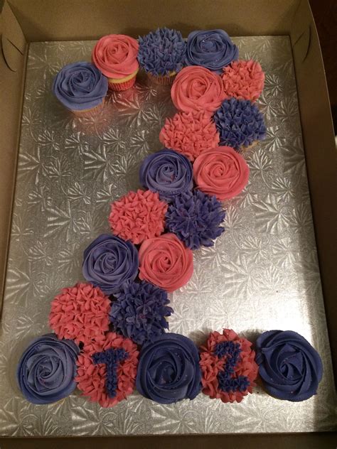 Number 2 Cupcake Cake Cupcake Cakes 2nd Birthday Photos Cupcake Bouquet