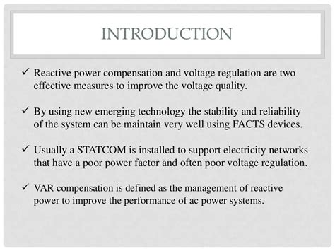 reactive power compensation using statcom