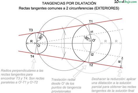 Rectas Tangentes Comunes Exteriores A Dos Circunferencias 10 En Dibujo