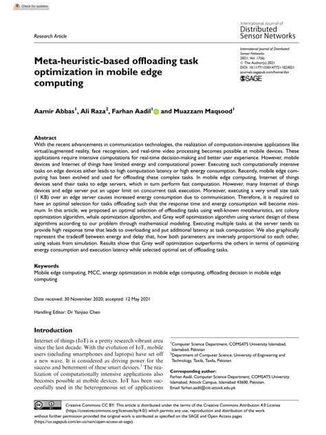 pdf meta heuristic based offloading task optimization in mobile edge computing