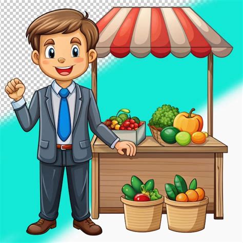 Plantilla de pegatina con un niño sosteniendo una canasta de verduras