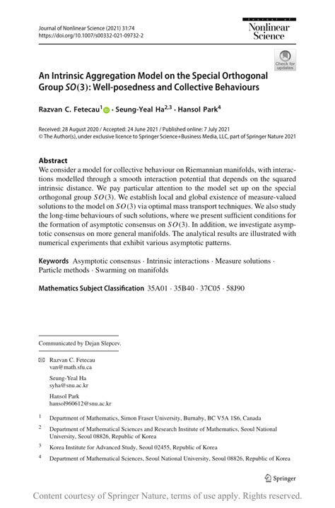 an intrinsic aggregation model on the special orthogonal group so 3 well posedness and