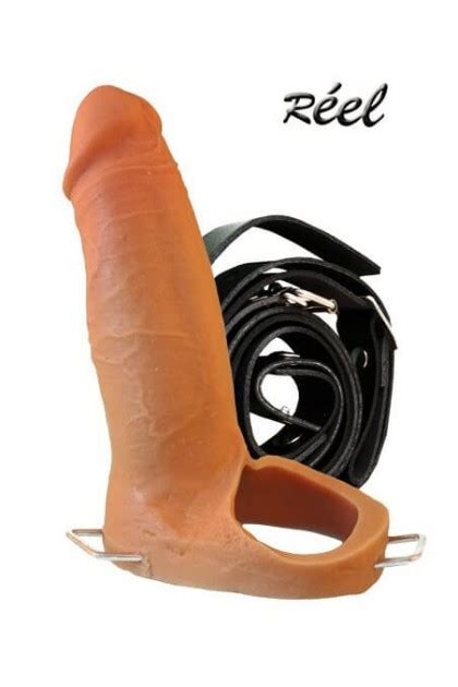 RÉEL Gode Creux Réaliste 17 cm Ceinture en Cuire pour Homme