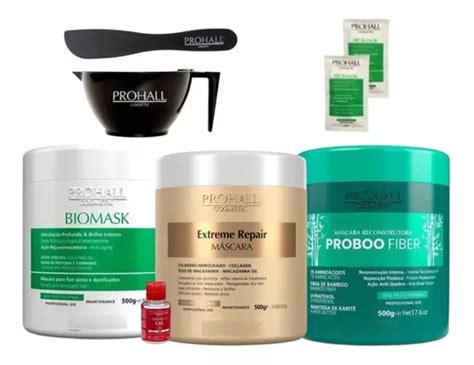 Prohall 3x1 Cronograma Capilar Extreme Biomask E Proboo 500g