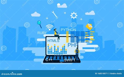 Programming Web Banner Vector Illustration Stock Vector Illustration