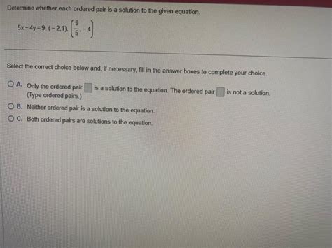 solved determine whether each ordered pair is a solution to