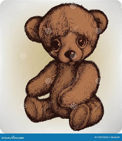 Teddy Bear Hand Drawing Vector Illustration Stock Vector