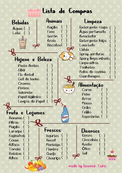 Formato De Lista De Compras