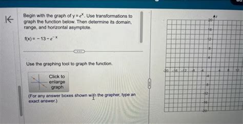 Solved Begin With The Graph Of Y Ex Use Transformations To Chegg