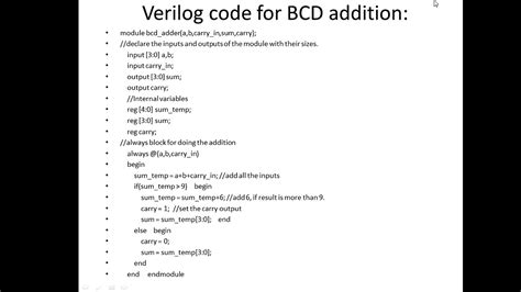 Bcdadder Verilog Code And Testbench Bcd Adder Verilog Code Youtube