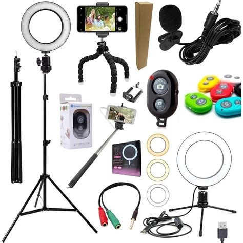 Kit Acessórios Para Youtuber Tripé Profissional Para Celular Câmera