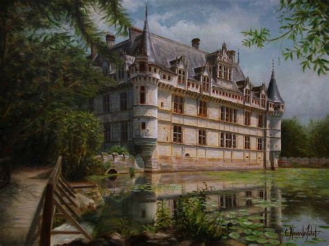Alex Tabet Chateau D Azay Le Rideau Oil Painting Entry October