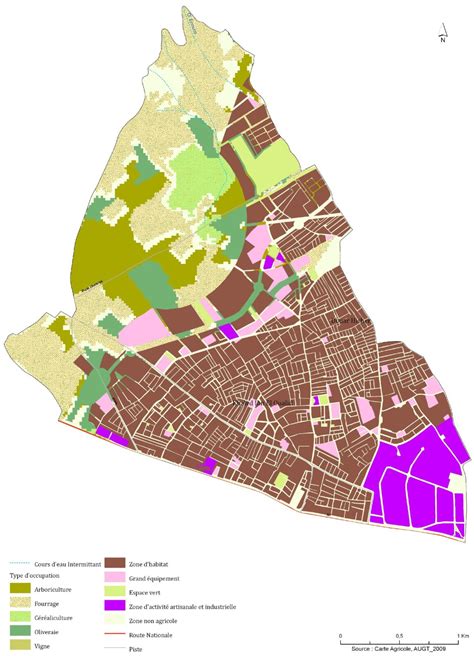 Carte de la délégation de Douar Hicher