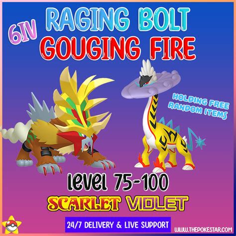 Iv Gouging Fire Raging Bolt Pokemon Scarlet And Violet Choose