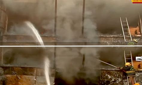 A Fire Broke Out In A Textile Shop In Mint Area Of Chennai