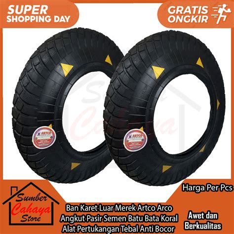Jual Ban Gerobak Dorong Merek Artco Roda Sorong Pasir Semen Batu Karet