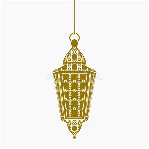 Editable Hanging Arabian Lamp Isolated Vector Illustration In Outline