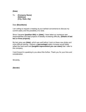 Raise Request Letter Template