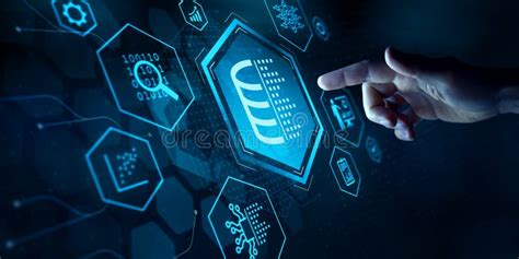 Big Data Data Analytics And Ai Technology Person Touching Icons About