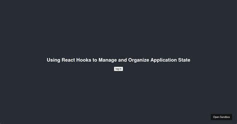 React Hooks Global State Codesandbox
