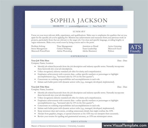 ATS Friendly Resume Template For MS Word Modern CV Template