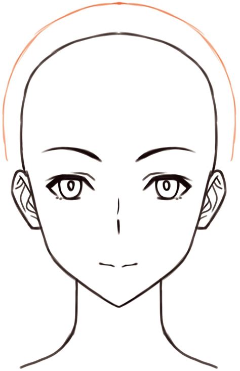 How To Draw The Head And Face Anime Style Guideline Front View Tutorial