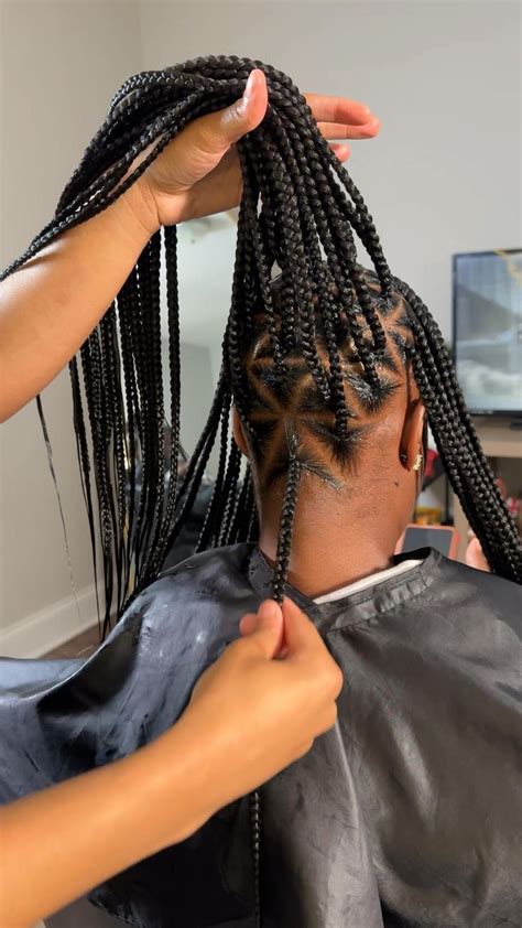 Knotless Box Braids With Triangle Parts Quick Braided Hairstyles Box