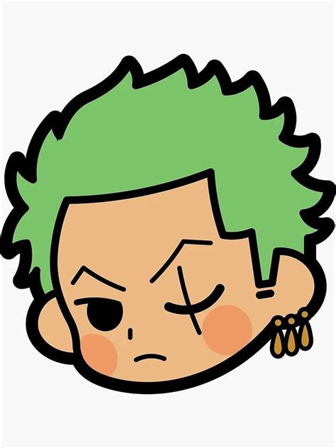 Roronoa Zoro Chibi Sticker One Piece Sticker For Sale By Vesperune In