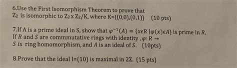solved 6e the first isomorphism theorem to prove that z2