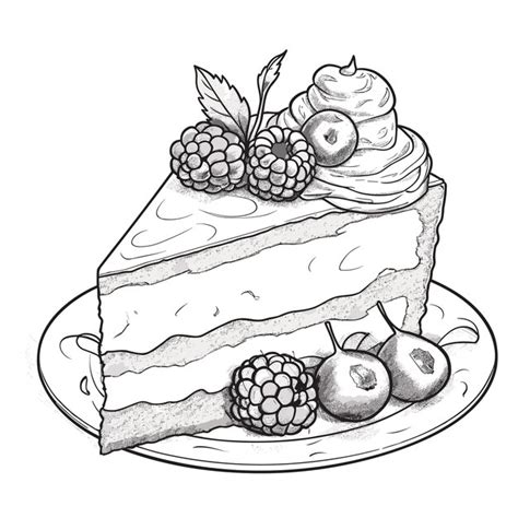 Dessin Noir Et Blanc D un Gâteau Illustration De Contour De Gâteau D