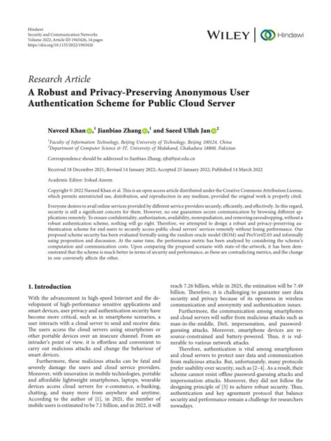 pdf a robust and privacy preserving anonymous user authentication scheme for public cloud server