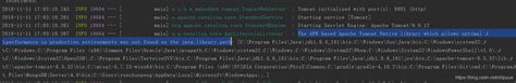 the apache tomcat native library which allows using openssl was not found on the java library