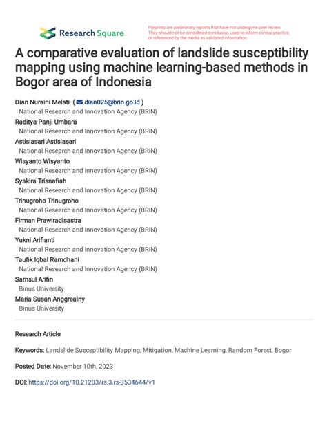 pdf a comparative evaluation of landslide susceptibility mapping using machine learning based