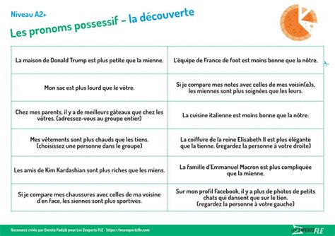 Les Pronoms Possessifs En Fle A Les Zexperts Fle